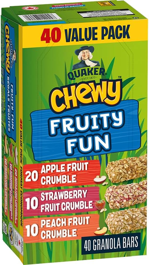 Quaker Chewy Fruity Fun Variety Pack (Apple Fruit Crumble, Strawberry ...