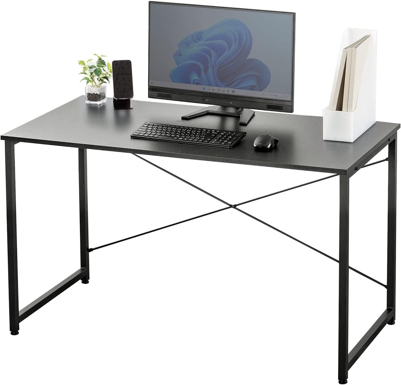 Amazon | サンワダイレクト パソコンデスク 幅120×奥行60cm モニターアーム対応 机 PCデスク 組立簡単 ブラック 100-DESKF004BK3 | パソコンデスク | 文房 ...