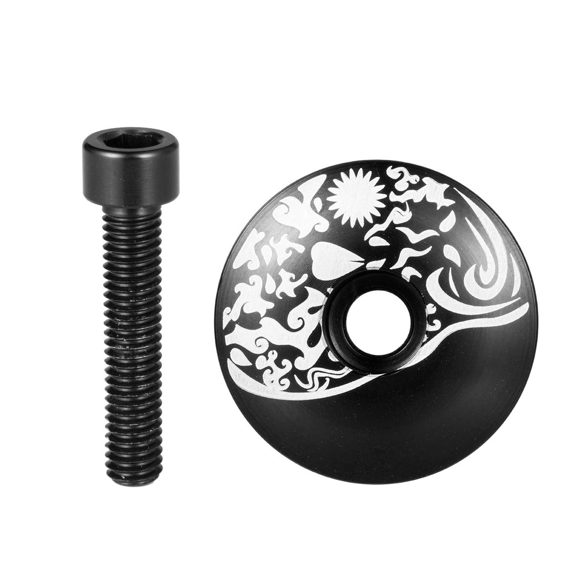 CNC Bike Headset Top Cap & Bolt for MTB Road Bike, Round Head, Aluminum ...