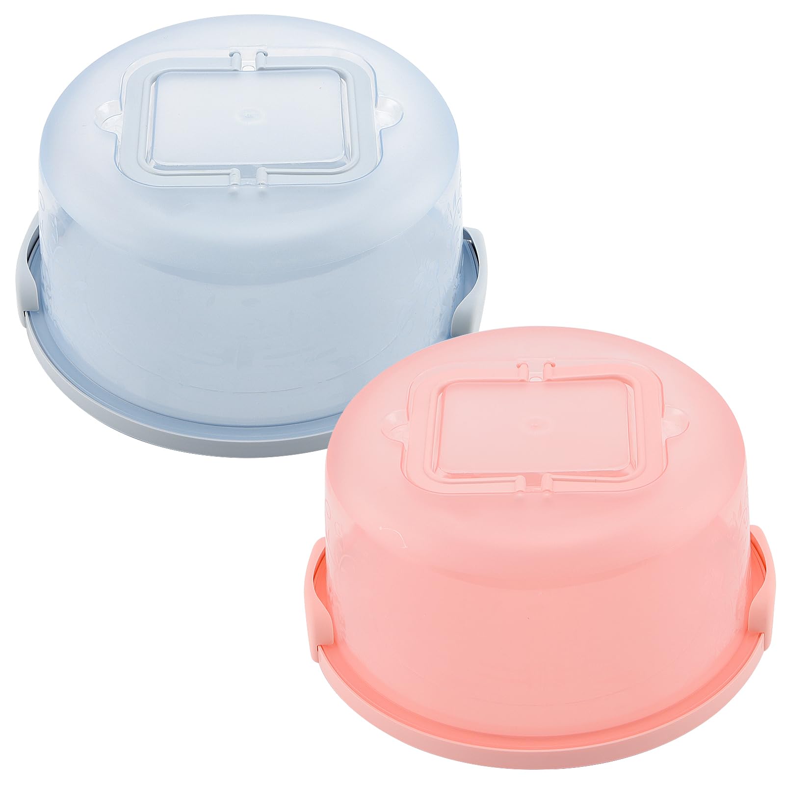 DAKFOOK 2 Pack 10 Inch Cake Carrier, Plastic Cake Box with Lid and ...