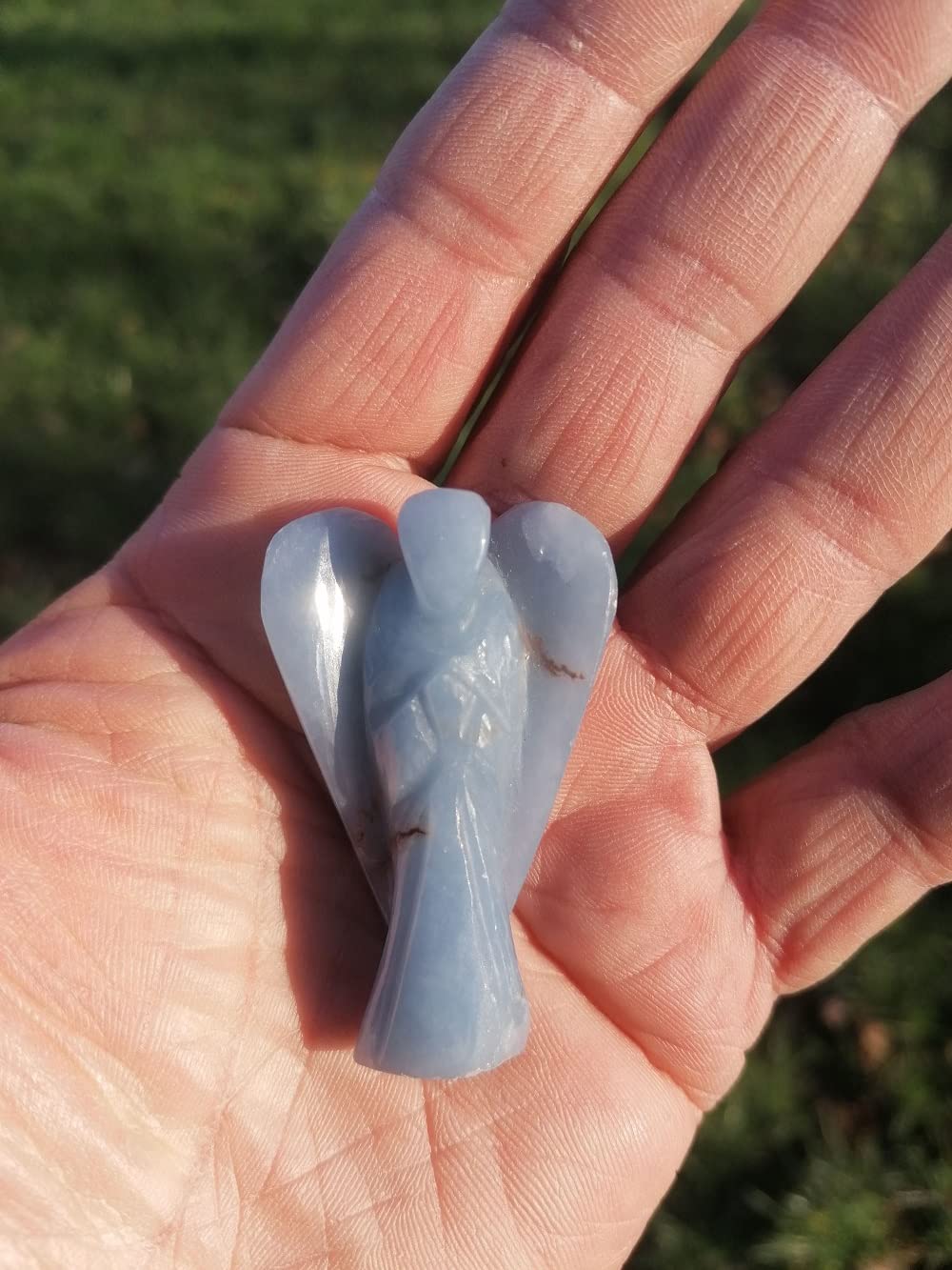 Angelite Guardian Angel Hand Carved 2 Inch Figurine Statue from Real ...