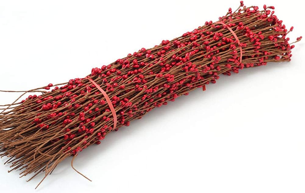 Pack of 40 Artificial Pip Berry Stems,16inch Christmas Red Pip Berry ...