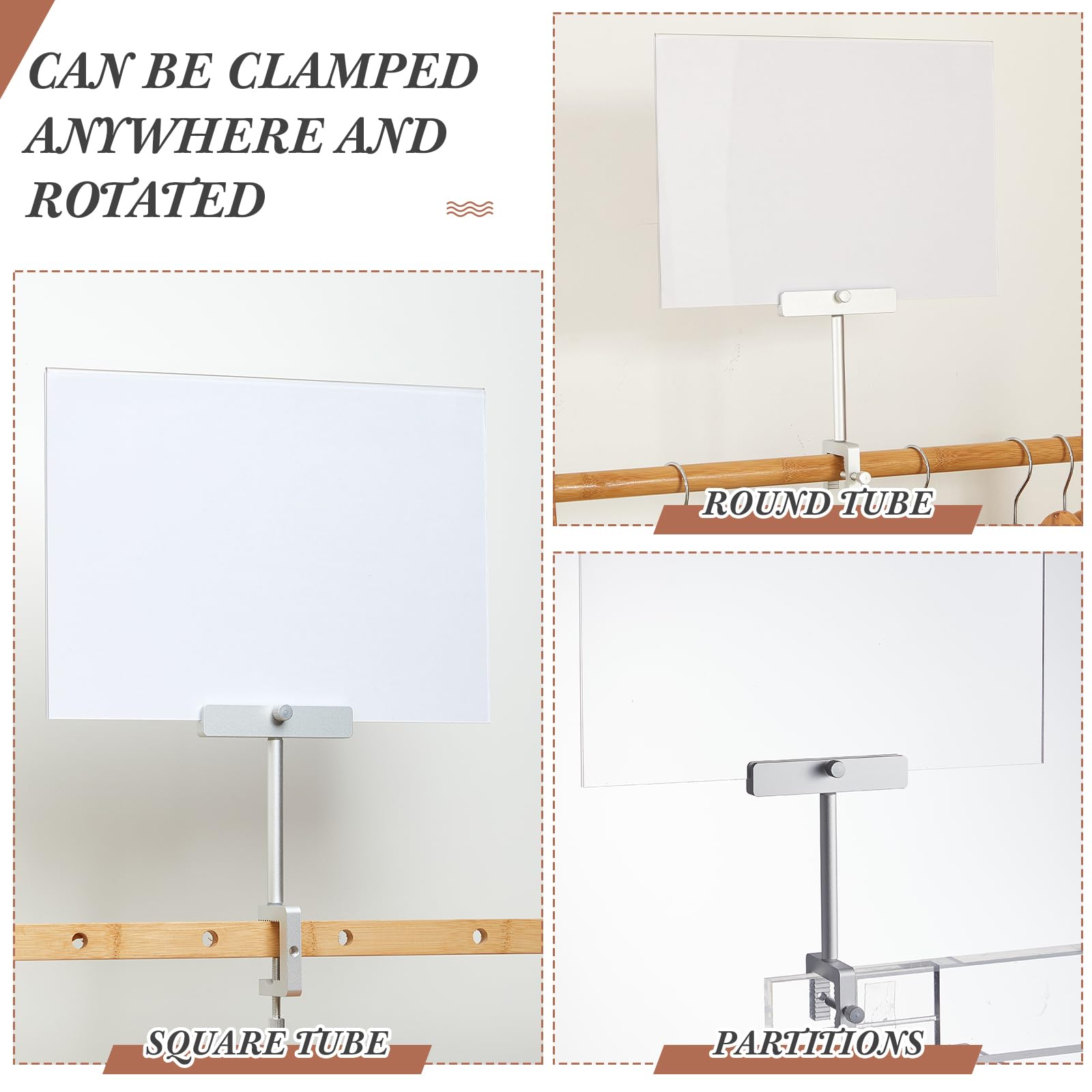 Snapklik.com : FoldTier 3 Set Aluminum Alloy Sign Holder Clamp