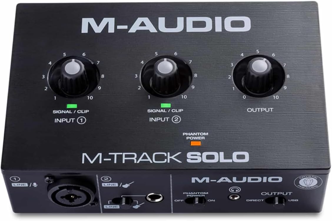 M-Audio Interface de Áudio USB M-Track Solo | 2 Canais, Entrada XLR ...