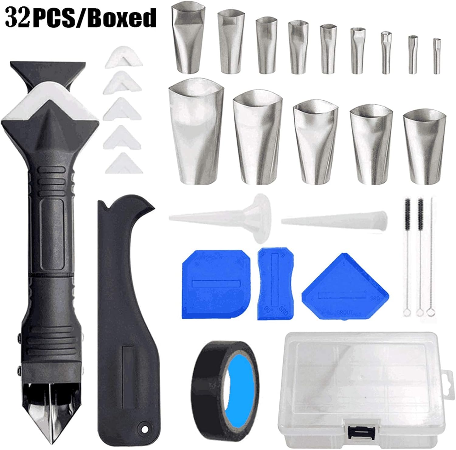 32pcs Silicone Caulking Tools,3 in 1 Caulking Tool Kit,Caulk Remover ...