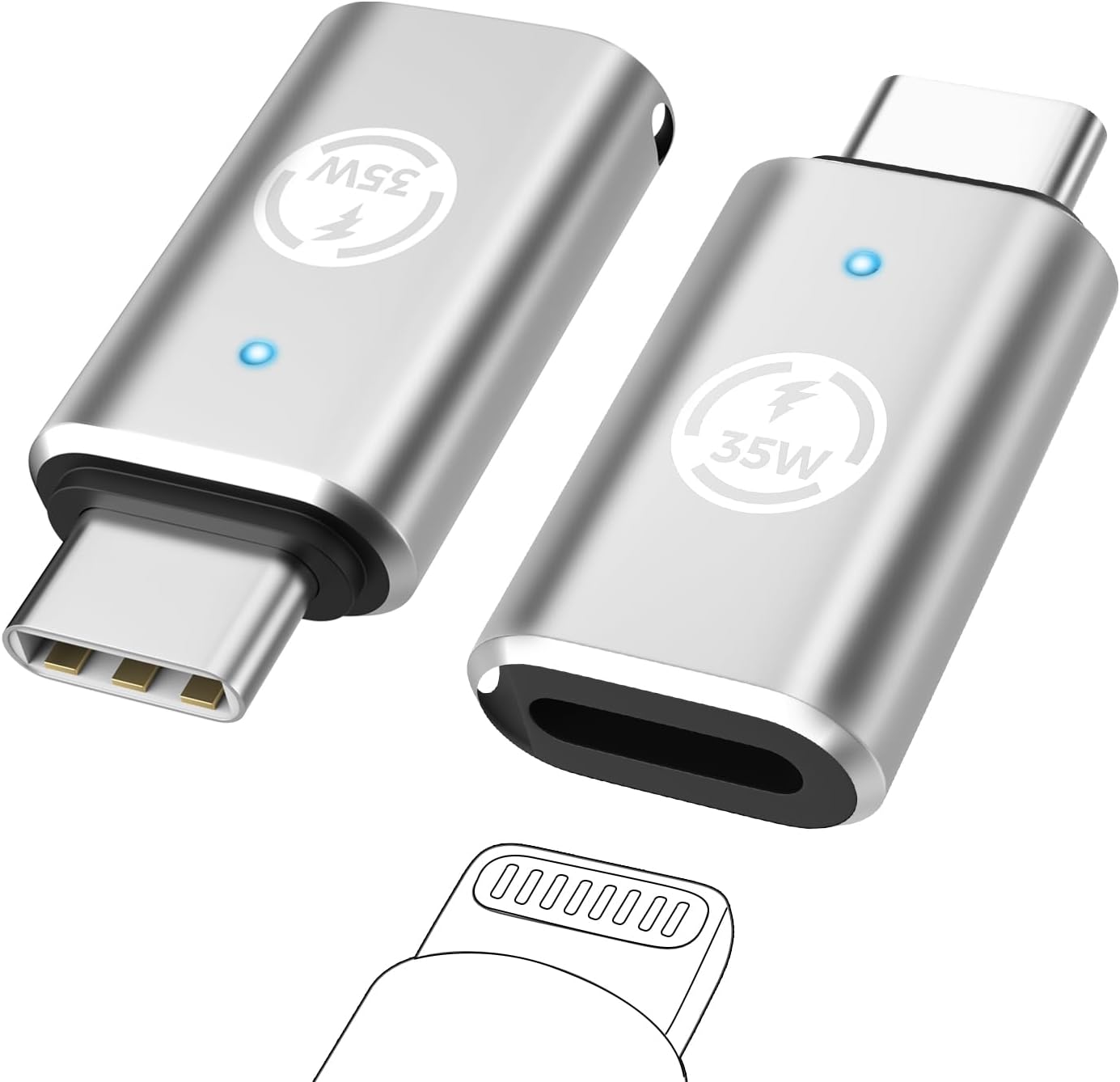 Amazon.com: MoKo Lightning Female to USB C Male Adapter 2 Pack ...