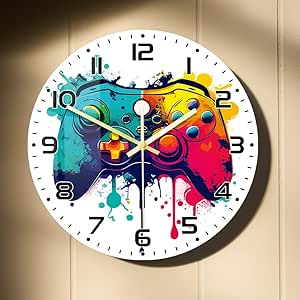 Amazon.com: Timethink 15 Inch Video Game Wall Clock, Silent Non Ticking ...