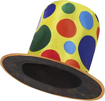 Amazon.com: Starsouce Clown Hat Colorful Dot Clown Top Hat Round Cap ...