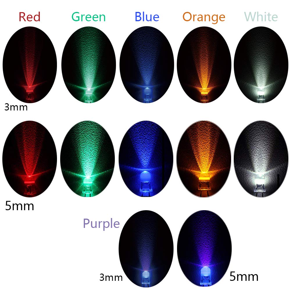 Snapklik.com : Treedix 490pcs LED Emitting Diode Transparent LED Lamp ...