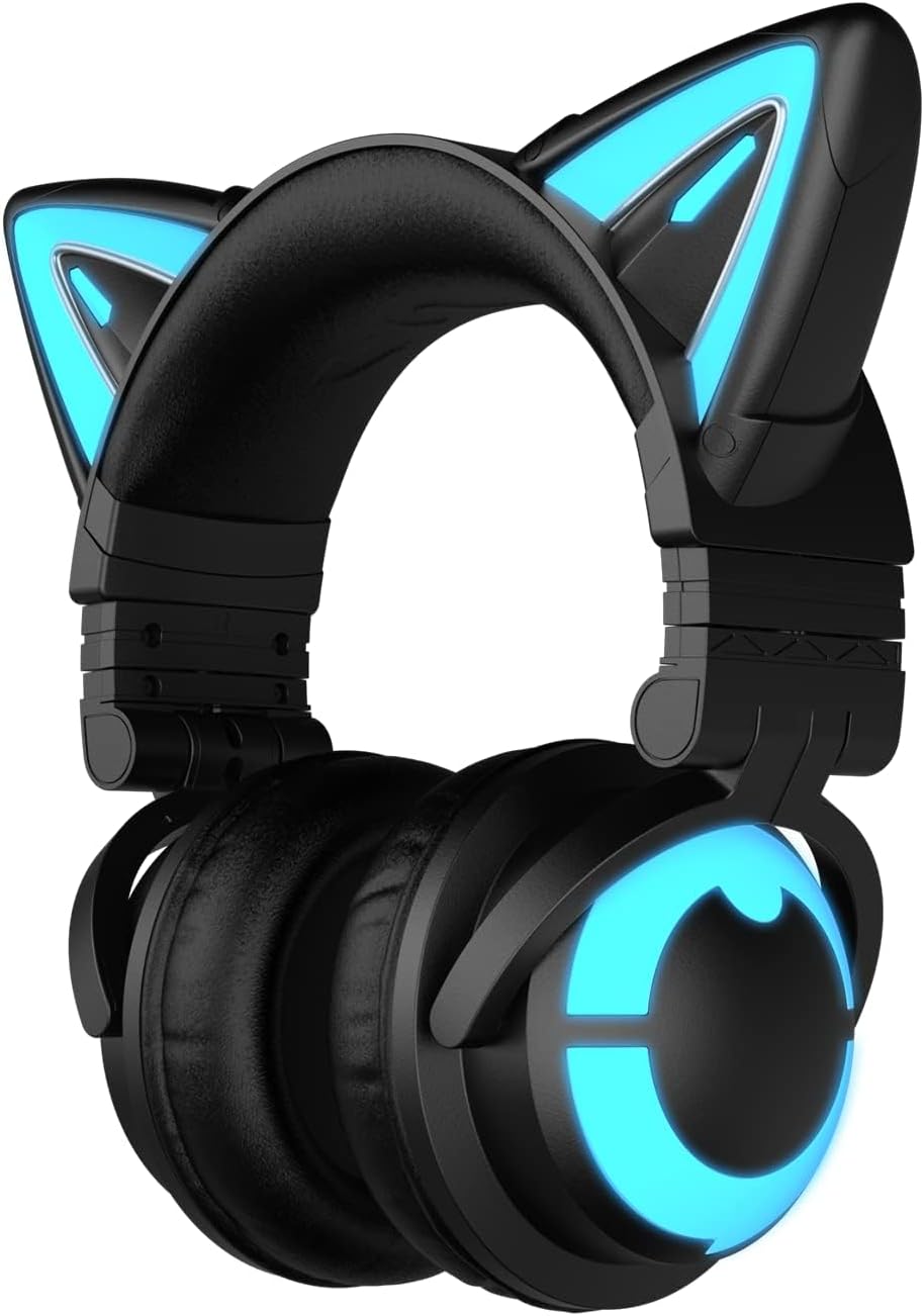 Amazon.com: YOWU Cat Ear Headphones CE, Wired/Wireless Gaming Headsets ...