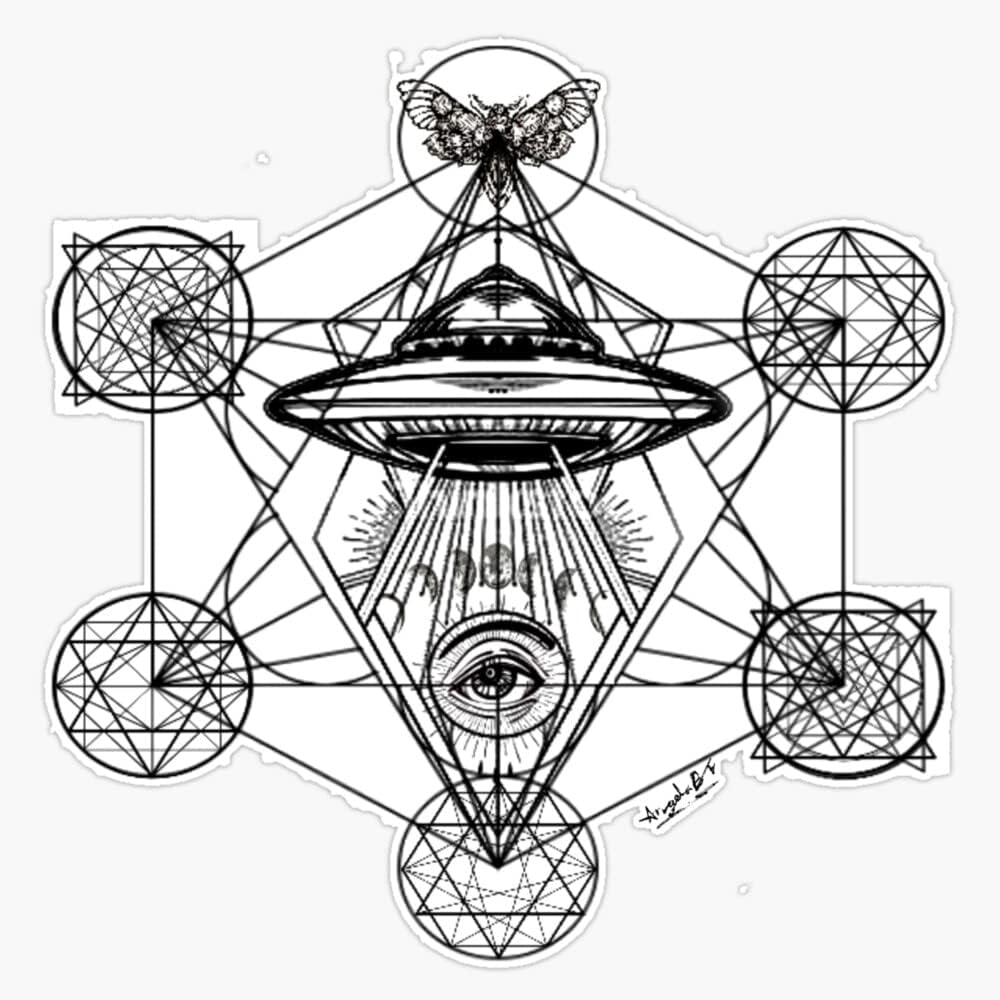Amazon.com - Sacred Geometry UFO Bumper Sticker Vinyl Decal 5"