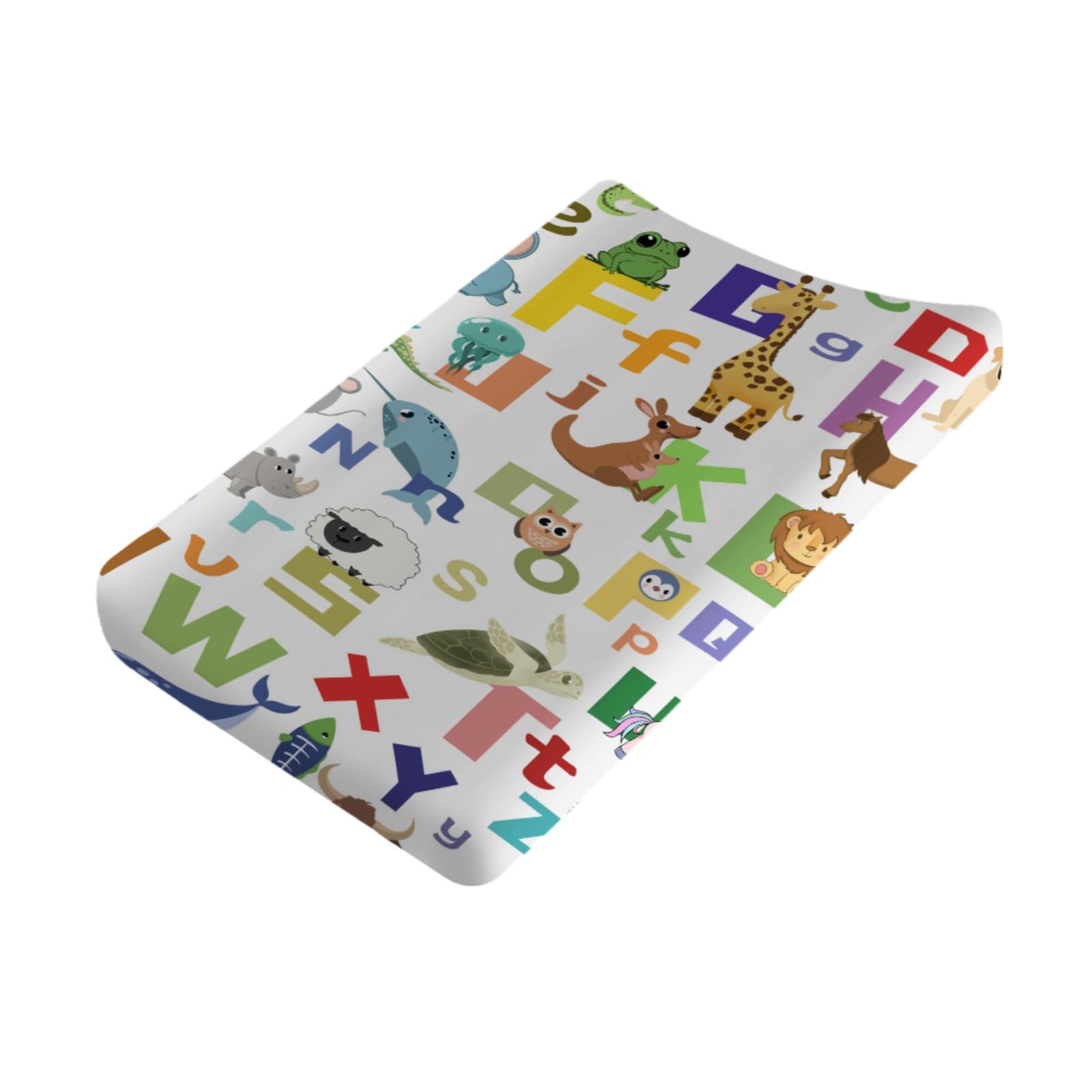 Amazon.com: Cute ABC Letters Alphabet Animals Changing Pad Covers ...
