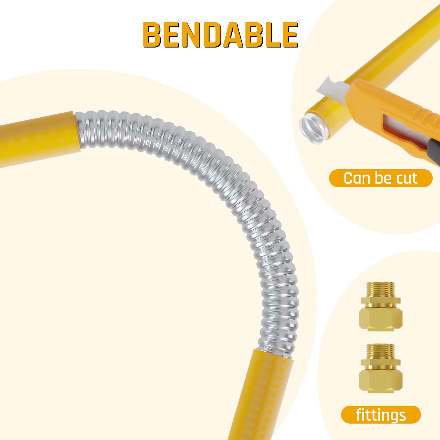 Snapklik.com : 100FT 1/2 Flexible Gas Line,CSST Corrugated Stainless ...