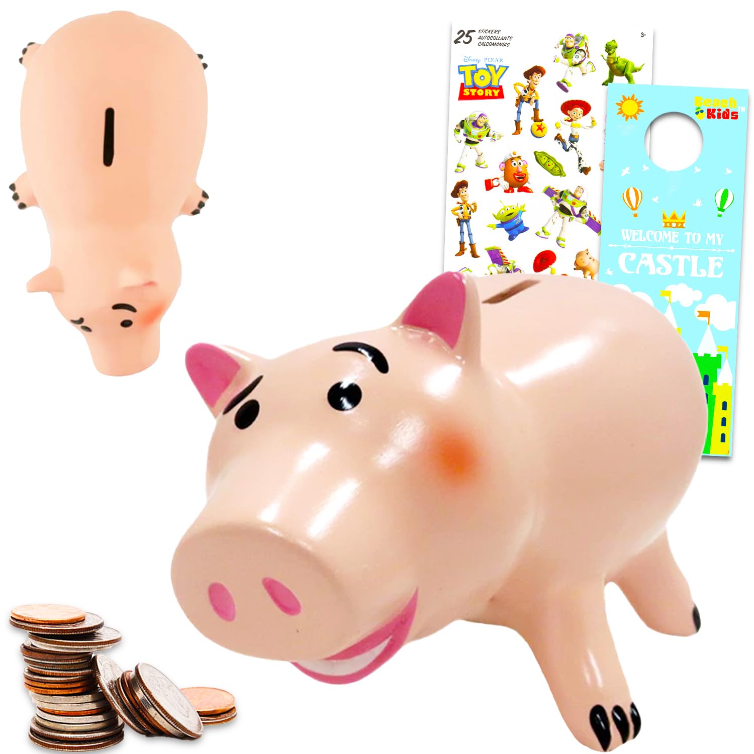 Amazon.com: Toy Story Piggy Bank Set - Bundle with Ceramic Hamm Money ...