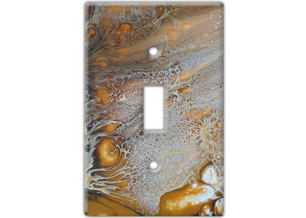 Amazon.com: Decorative Wall Switch Cover Plate - Grey Gold Abstract ...