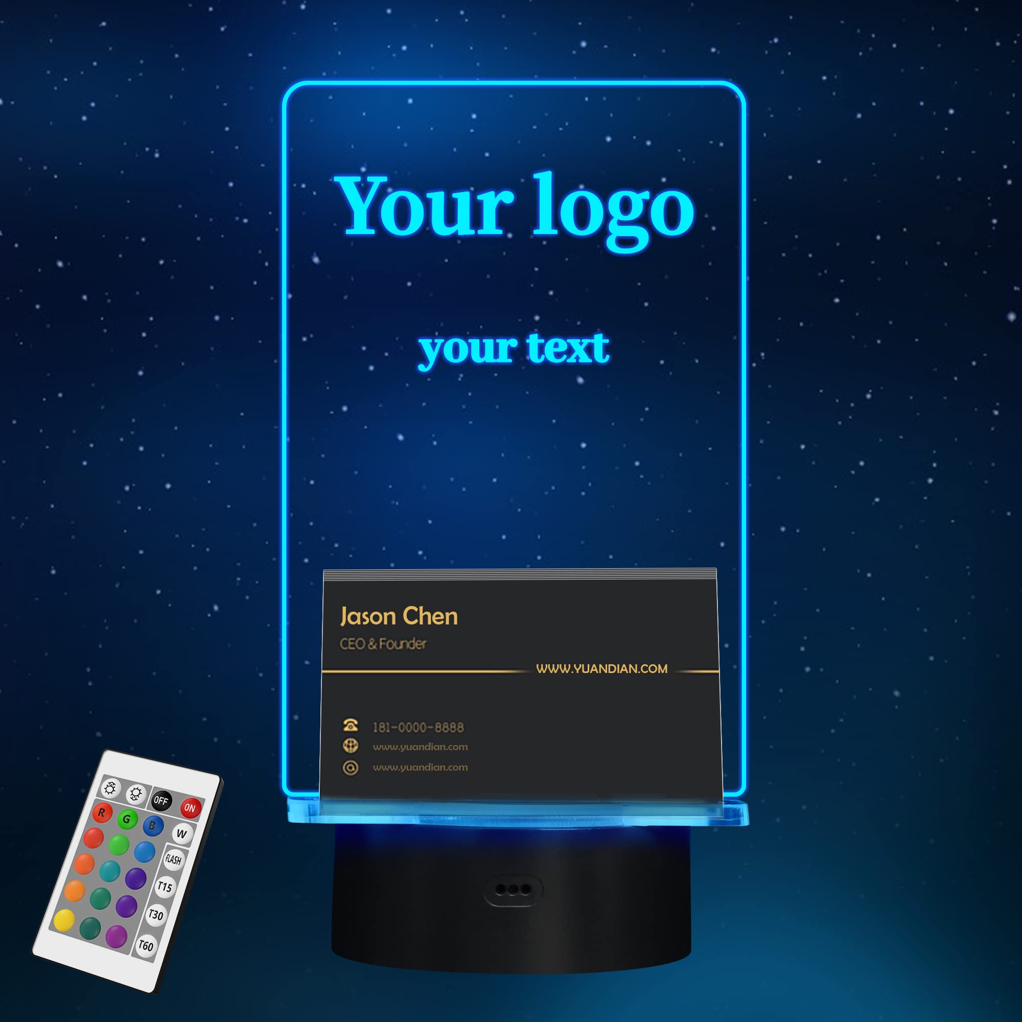 Snapklik.com : Personalised Light Up Business Card Holder, Card ...