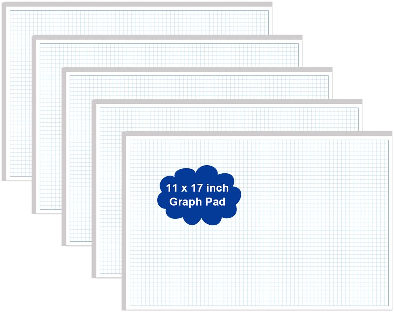Snapklik.com : (5-Pack) Engineering Graph Paper Pad - 17" X 11" Grid ...