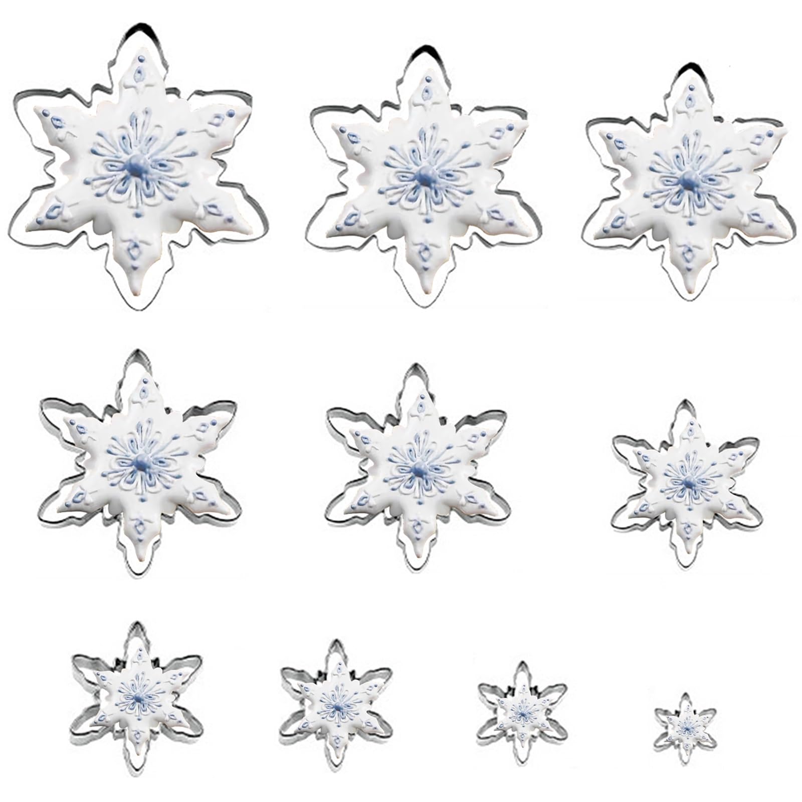 Amazon.com: Snowflake Cookie Cutter Set of 10 pcs, Stainless Steel ...