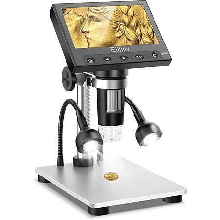 Amazon.com : Elikliv EDM4 4.3" Coin Microscope, LCD Digital Microscope ...