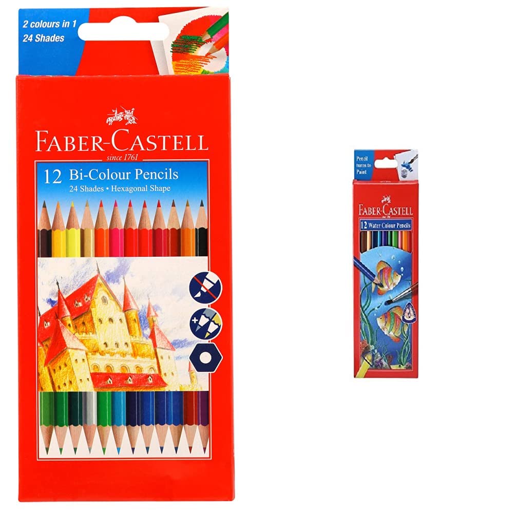 Faber Castell Bi Color Pencil Set Pack Of 12 Water Color Pencils With faber-castell-bi-color-pencil-set-pack-of-12-water-color-pencils-with
