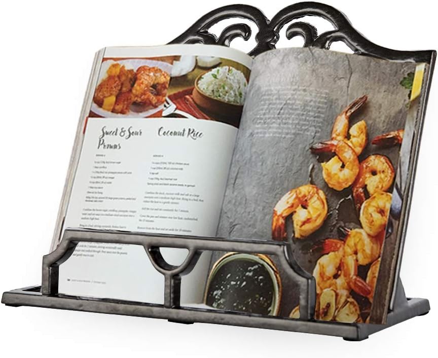 Amazon.com: JOGREFUL Cookbook Stand, Cast Iron Heavy-Duty Recipe Book ...