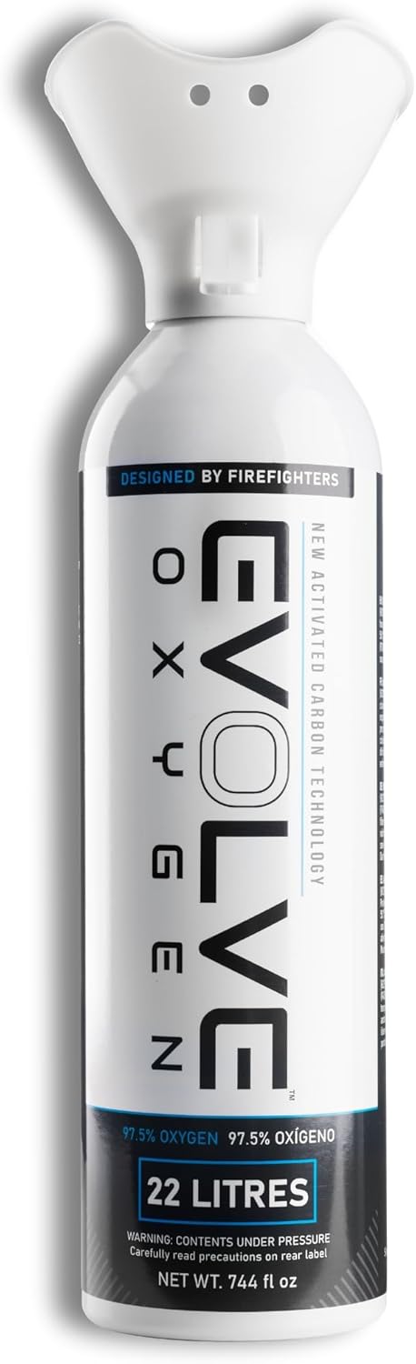 EVOLVE 22-Litre Pure Oxygen Canister with Breathing Mask | Portable ...