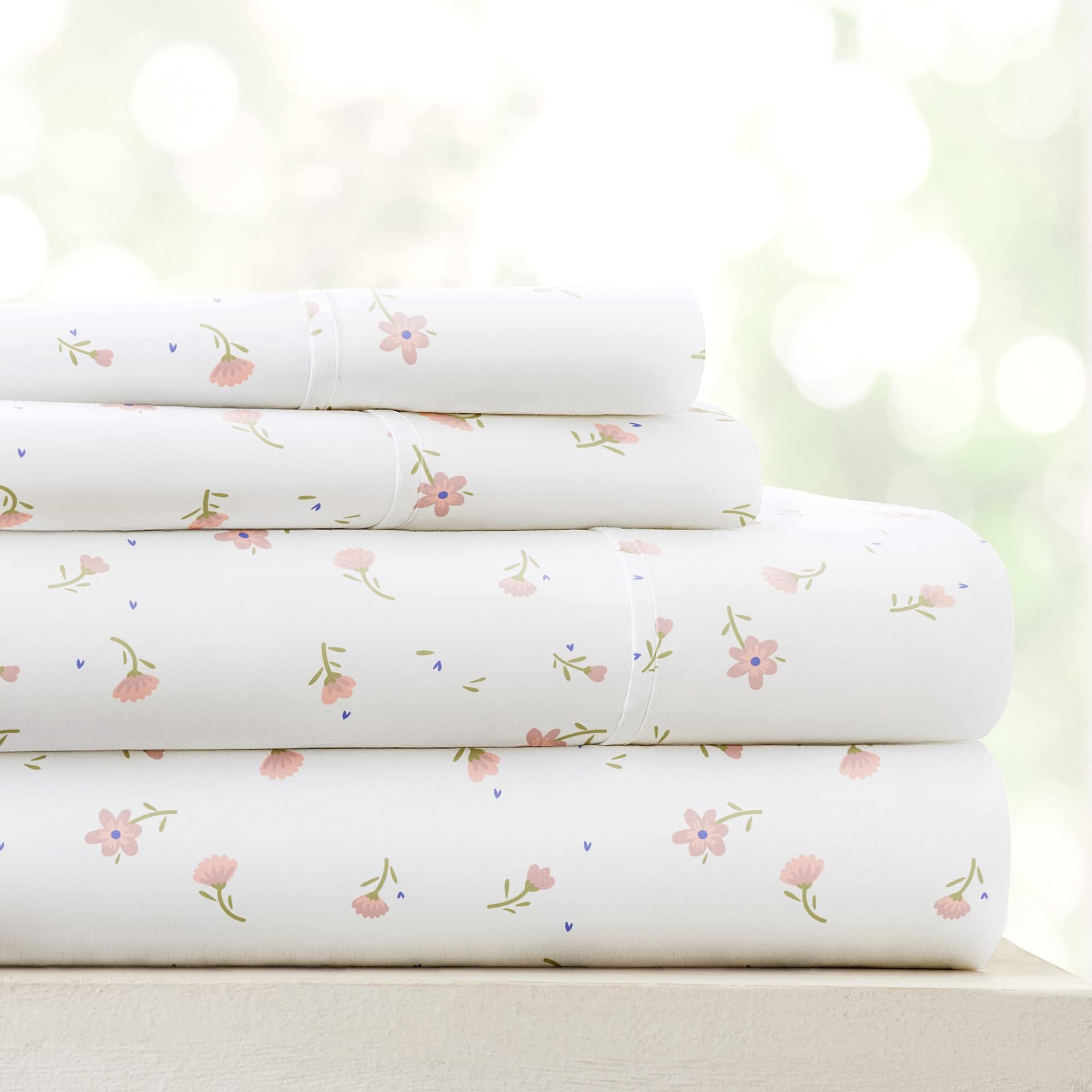 Linen Market 4 Piece Full Bedding Sheet Set (Pink Floral) - Sleep ...