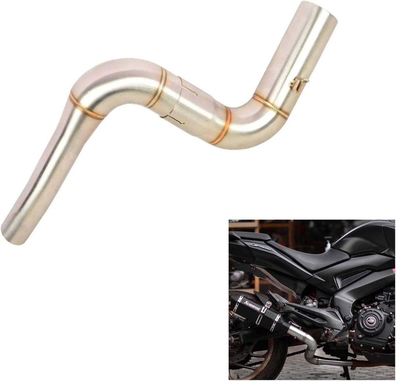 Vagary Exhaust Middle Muffler Bend Pipe for Bajaj Dominar 400/ Bajaj ...