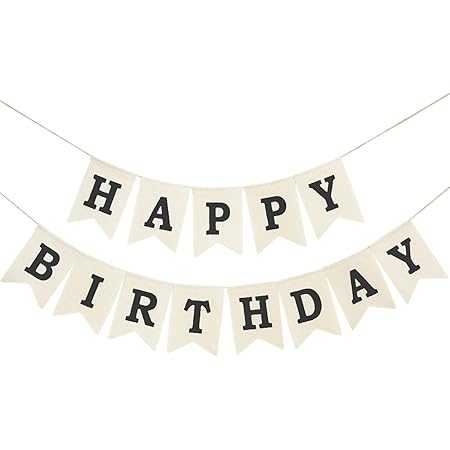 Amazon.com: Rainbow Happy Birthday Burlap Banner - Happy Birthday ...