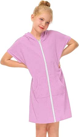 Amazon.com: Girls Swim Cover Ups for Swimwear Terry Cloth Kids Beach ...