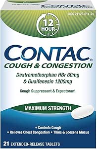 Amazon.com: Contac Cough & Congestion Maximum Strength Controls Cough ...