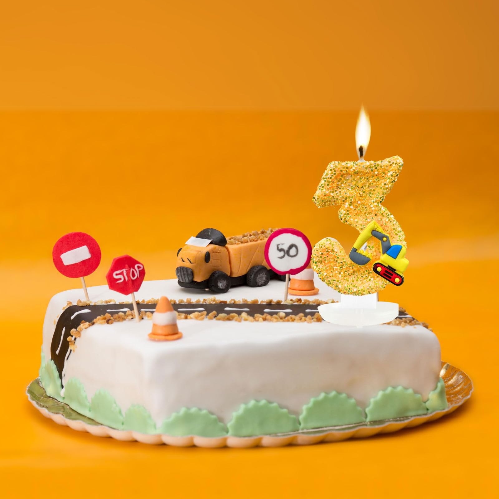 Monster Truck Birthday Decorations Construction Birthday Candle Number ...