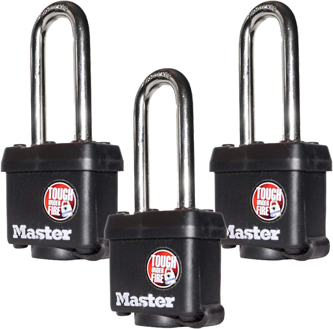 Master Lock (3) Keyed Alike Padlocks w/Thermoplastic Coating and 2 ...