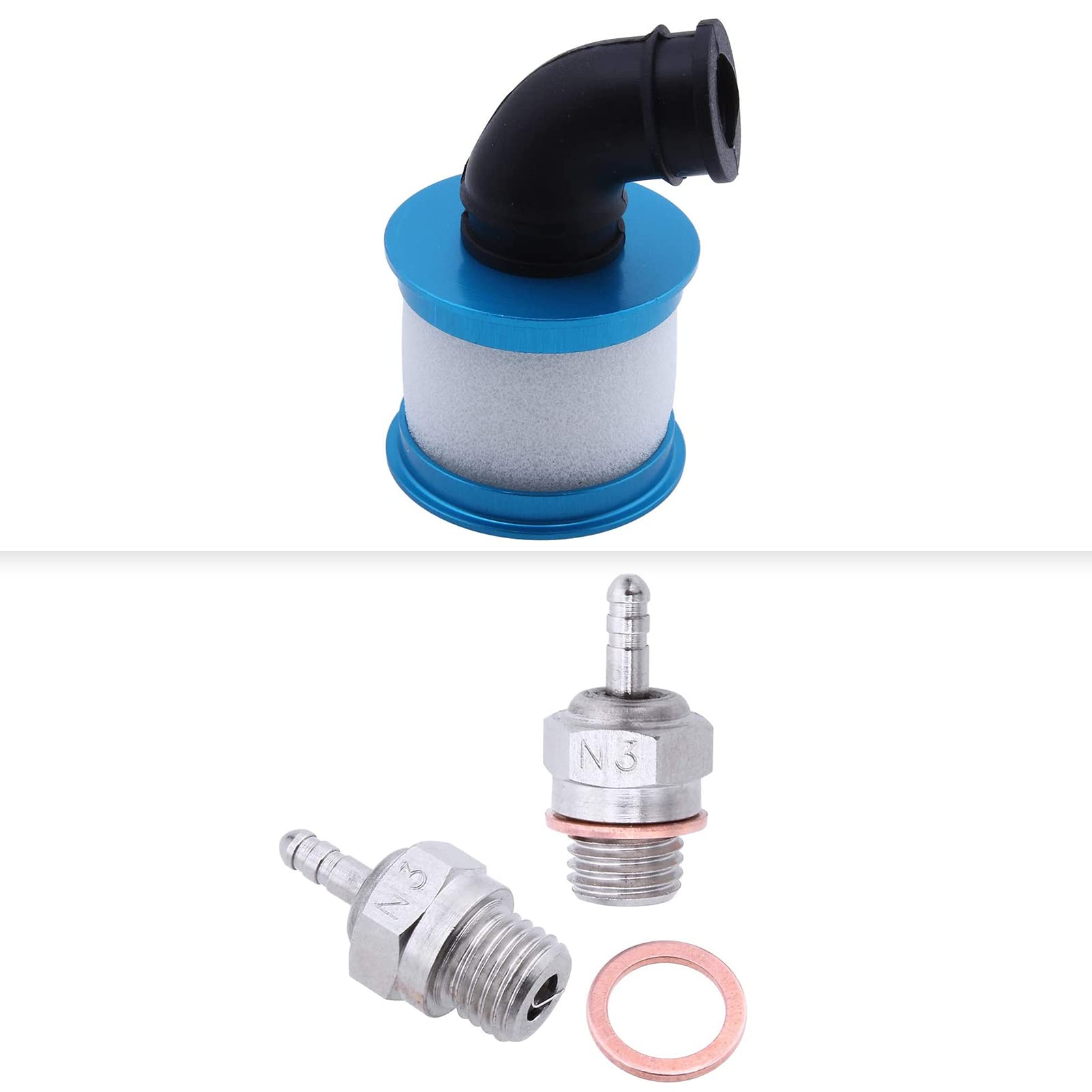 Amazon.com: HobbyPark RC Glow Plug Replace OS #8 & RC Air Filter : Toys ...