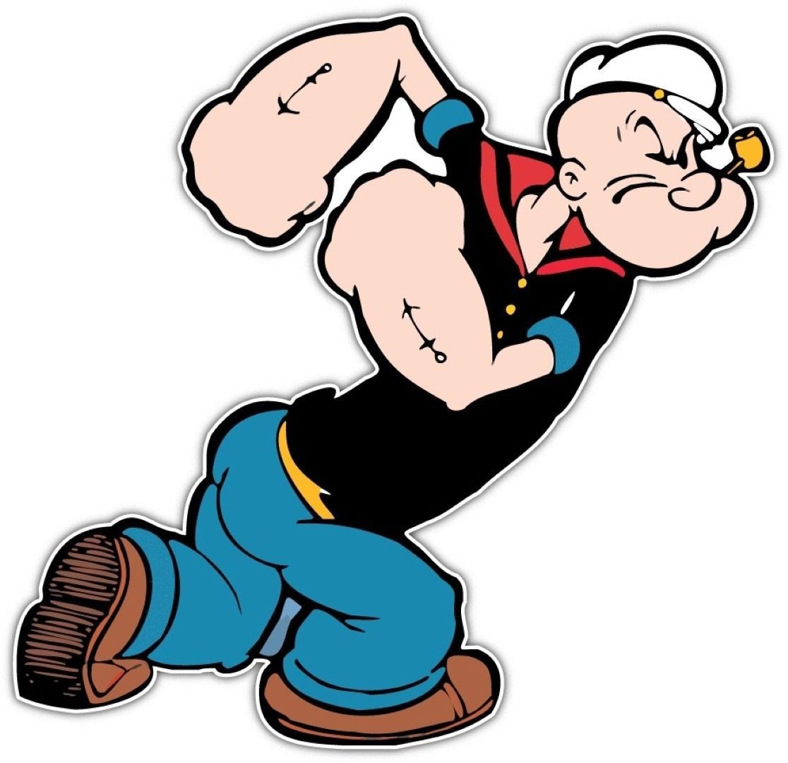 Amazon.com: Popeye Bumper Sticker Laptop Sticker Helmet Sticker Toolbox ...