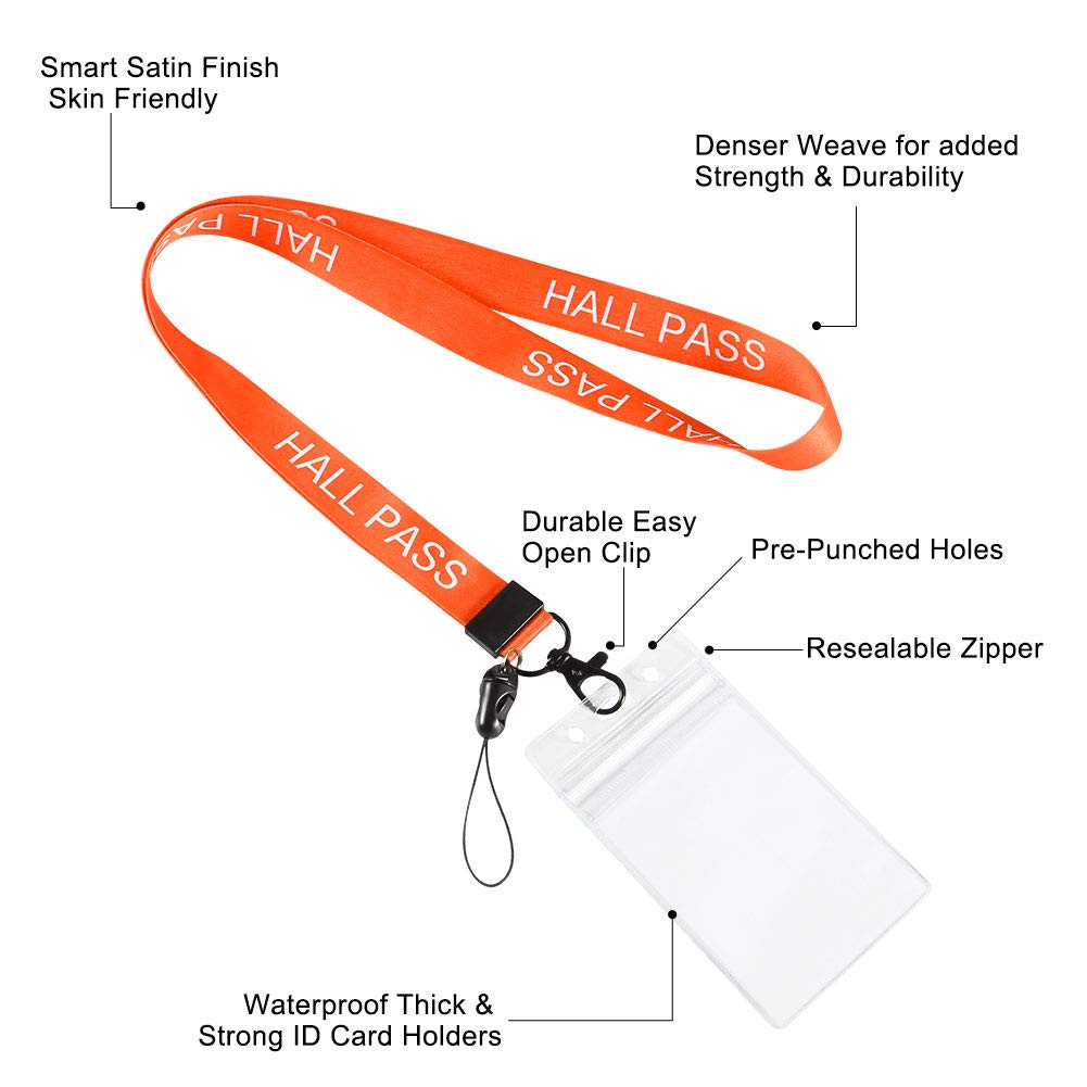 Snapklik.com : Melife 6 Pack Hall Pass Lanyards, School Passes For ...