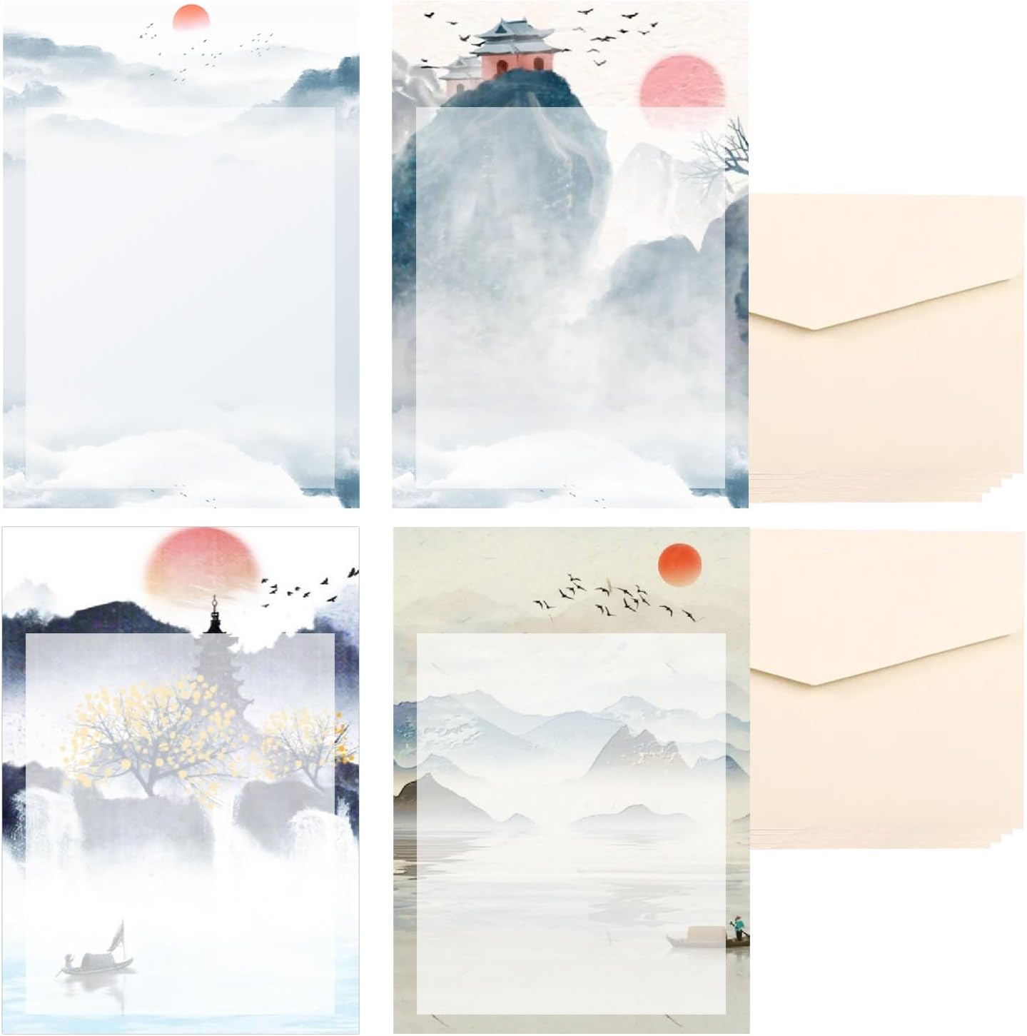 Amazon.com : Stationery Paper Set Letter Writing Papers 8.5 x 11 Inch ...