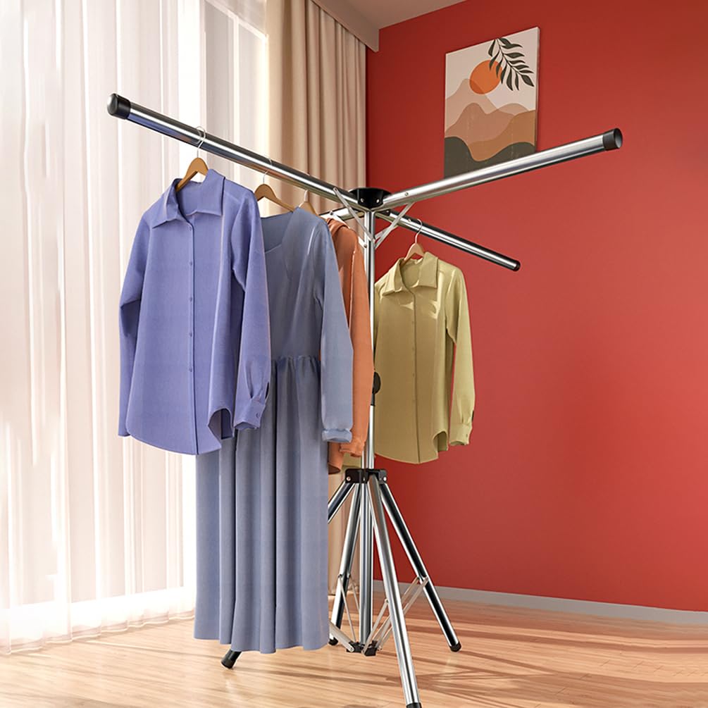 BAOYOUNI Foldable Clothes Drying Rack Stainless Steel Laundry Hanging ...