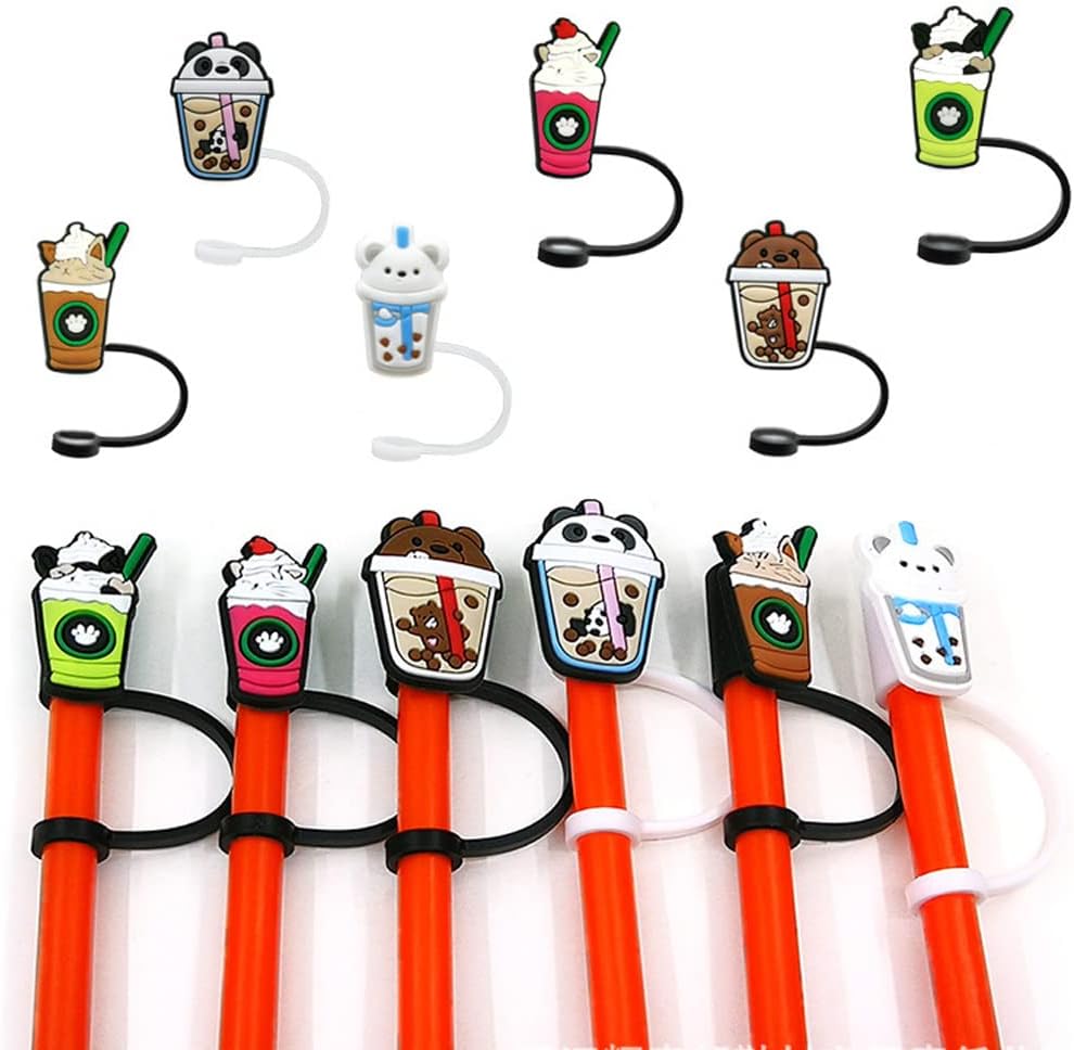 Amazon.com: THCHZL 7Pcs Straw Cover, Reusable Silicone Straw Tips Cap ...