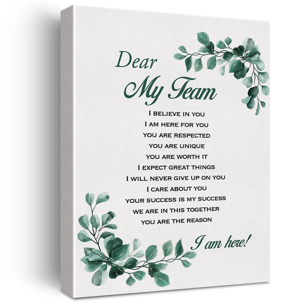 Amazon.com: Motivational Wall Art Dear My Team I Believe in You Canvas ...