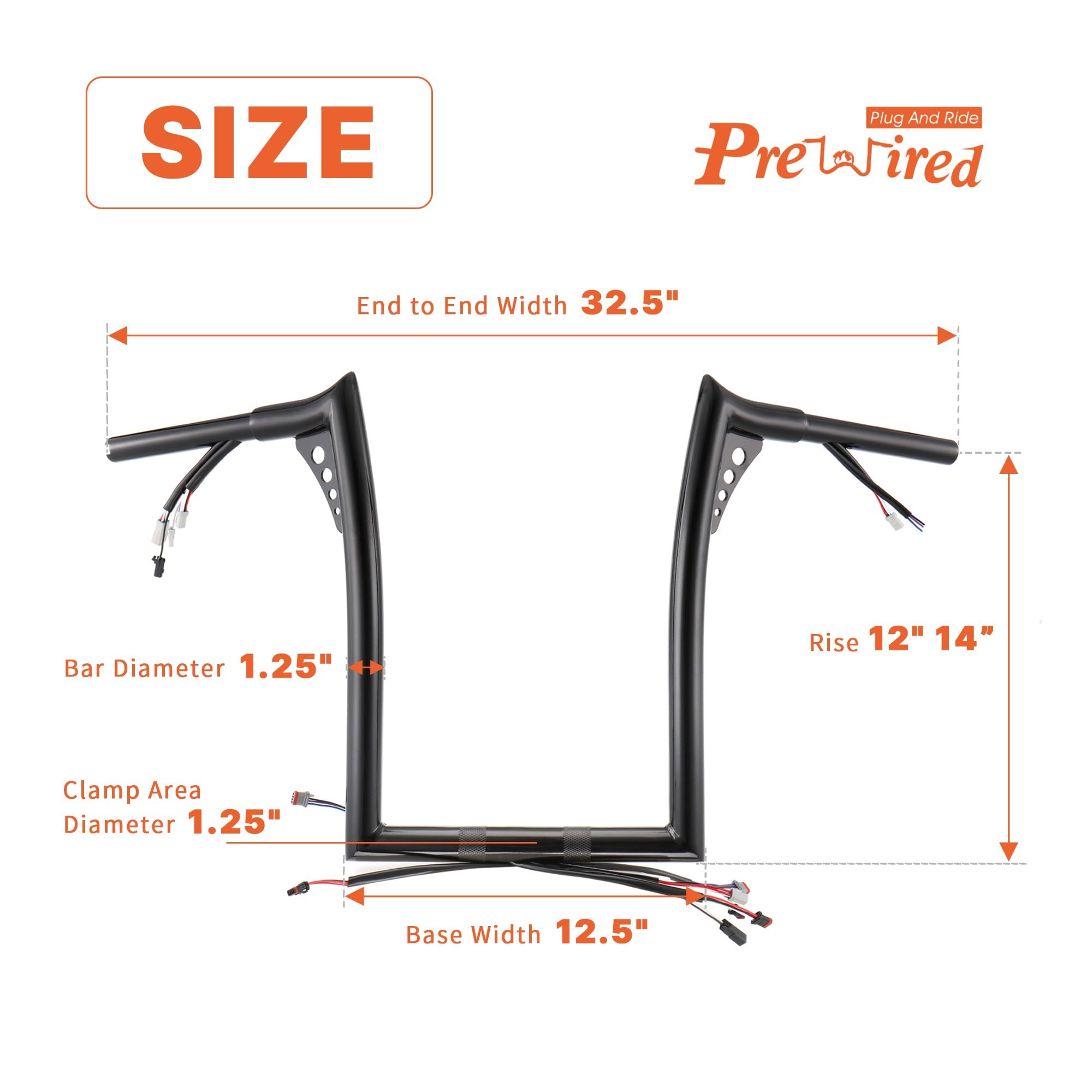 Snapklik.com : Prewired 12 Inch Bat-wing Ape Hangers Road King Special ...