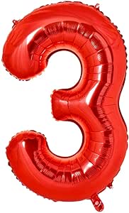 Amazon.com: Large Number 3 Balloons,40 inch Number Balloons for ...