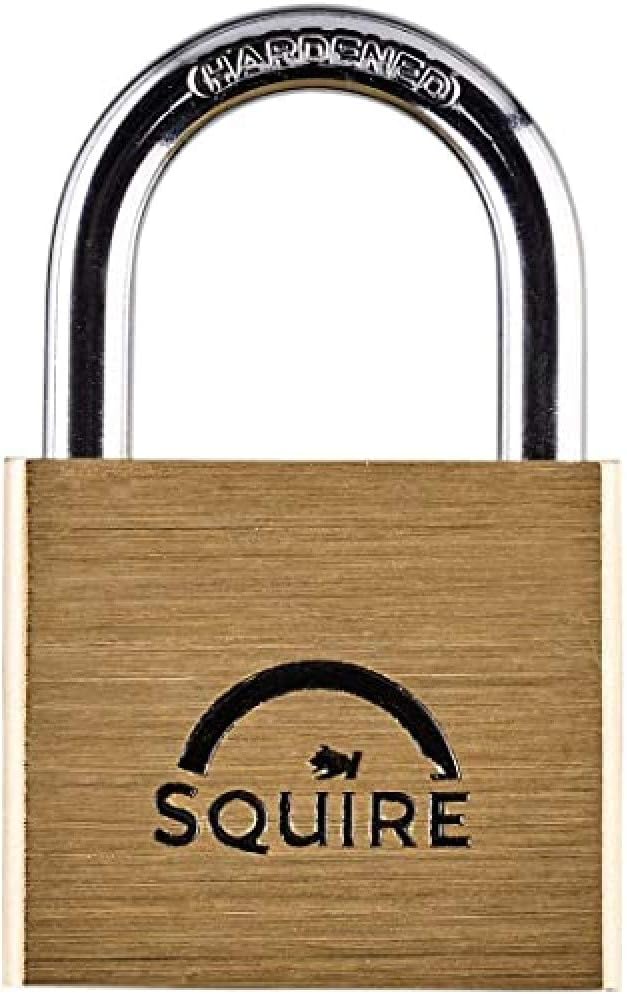 Squire Solid Brass Premium Keyed Padlock, 40mm Wide - Hardened Steel ...