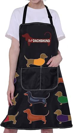 Amazon.com: CMNIM Dachshund Apron for Women Men Dachshund Kitchen ...