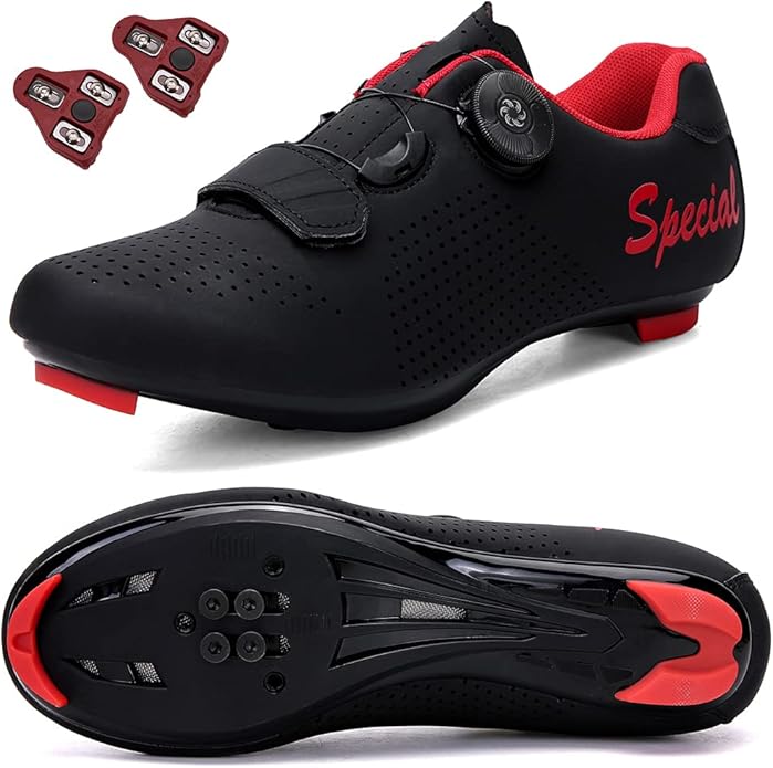 CENGYOO Zapatos de bicicleta de carretera para hombre (tacos incluidos ...