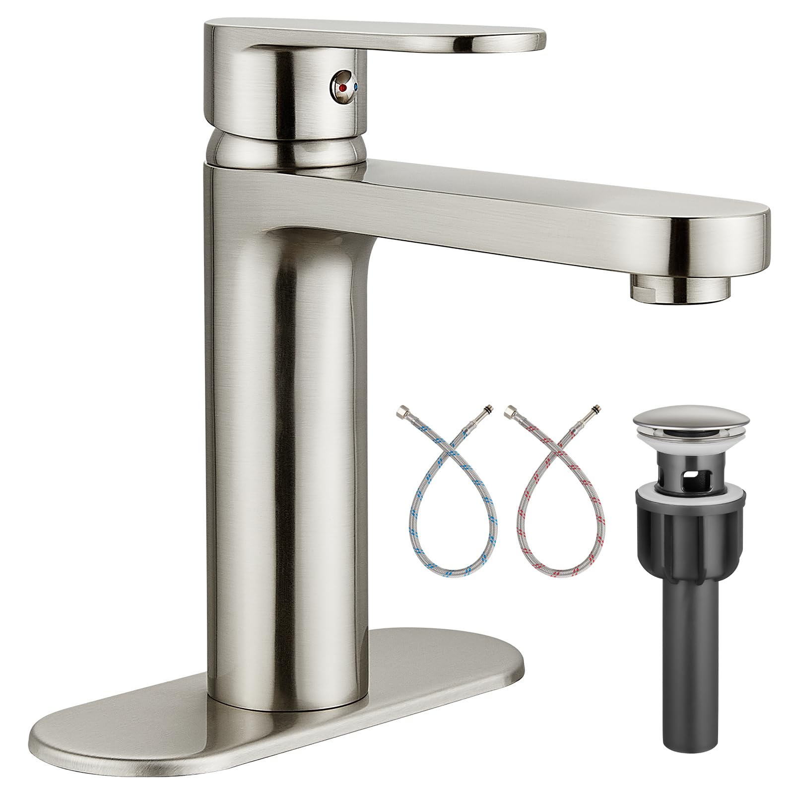 Heyalan Single Hole Bathroom Faucet,1 Handle Brass Bathroom Sink ...