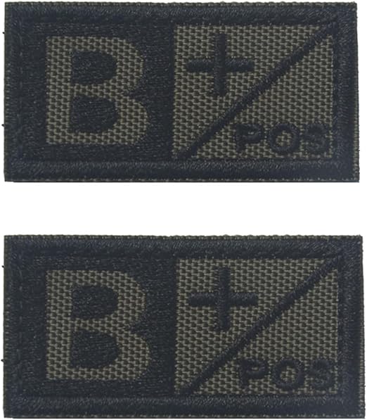 Amazon.com: 2pcs Positive POS/Negative NEG Blood Type Military Patch Fabric Embroidered Badges ...