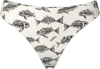 Novastar Nahtlose Strings für Frauen – Skelett-Fisch, Fossil-Druck ...