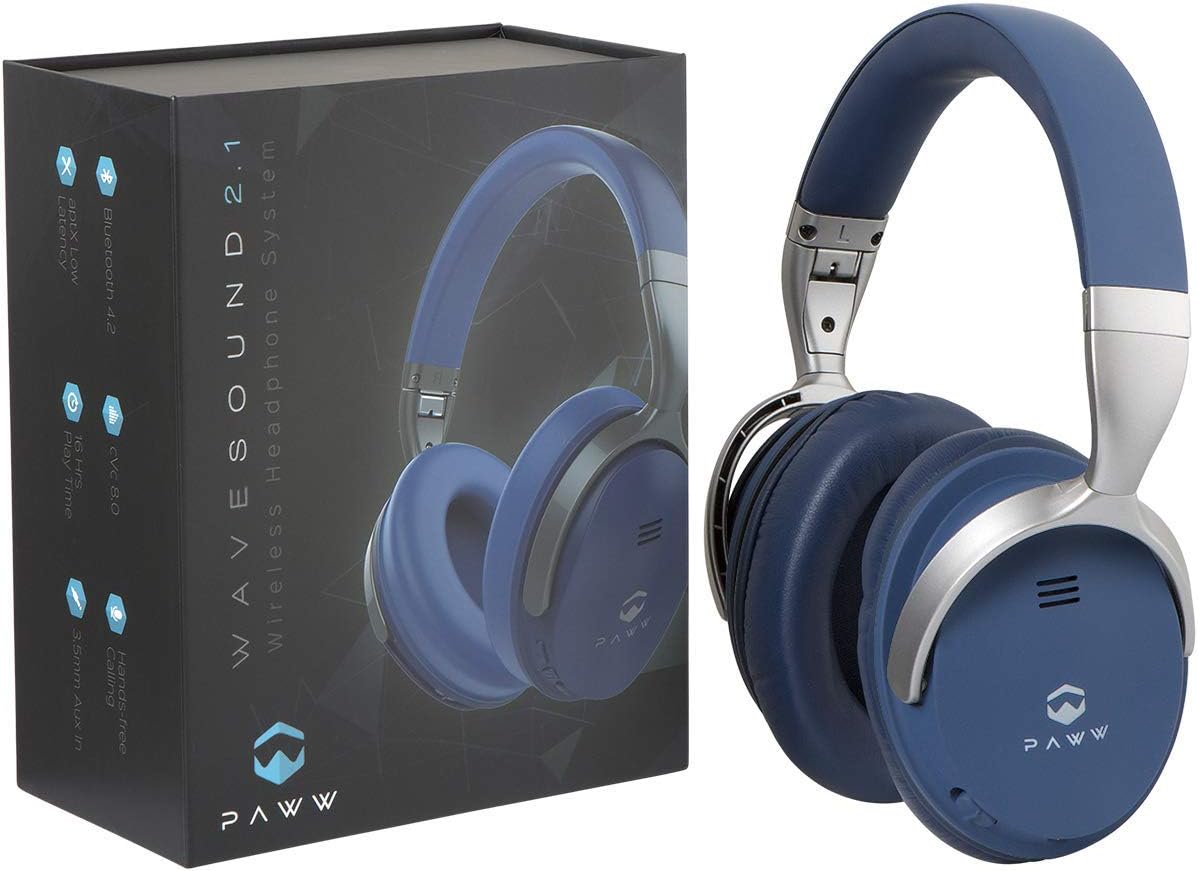 Amazon.com: Paww WaveSound 2.1 Wireless Bluetooth 4.2 Over-the-Ear ...