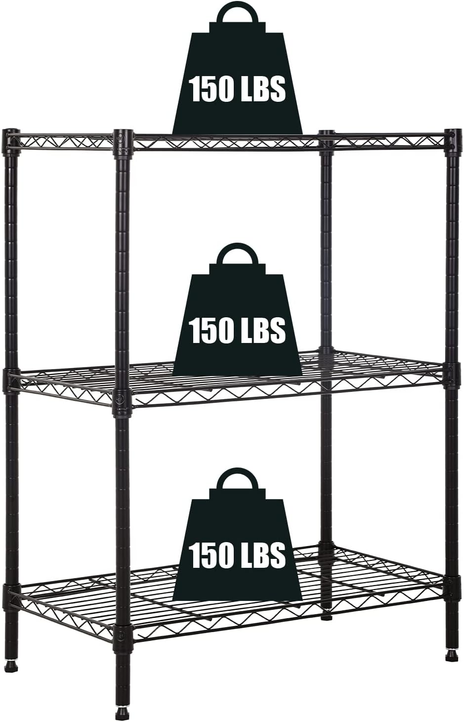 Amazon.com: Guangshuohui Wire Shelving Tower,3-Shelf Storage Shelves ...